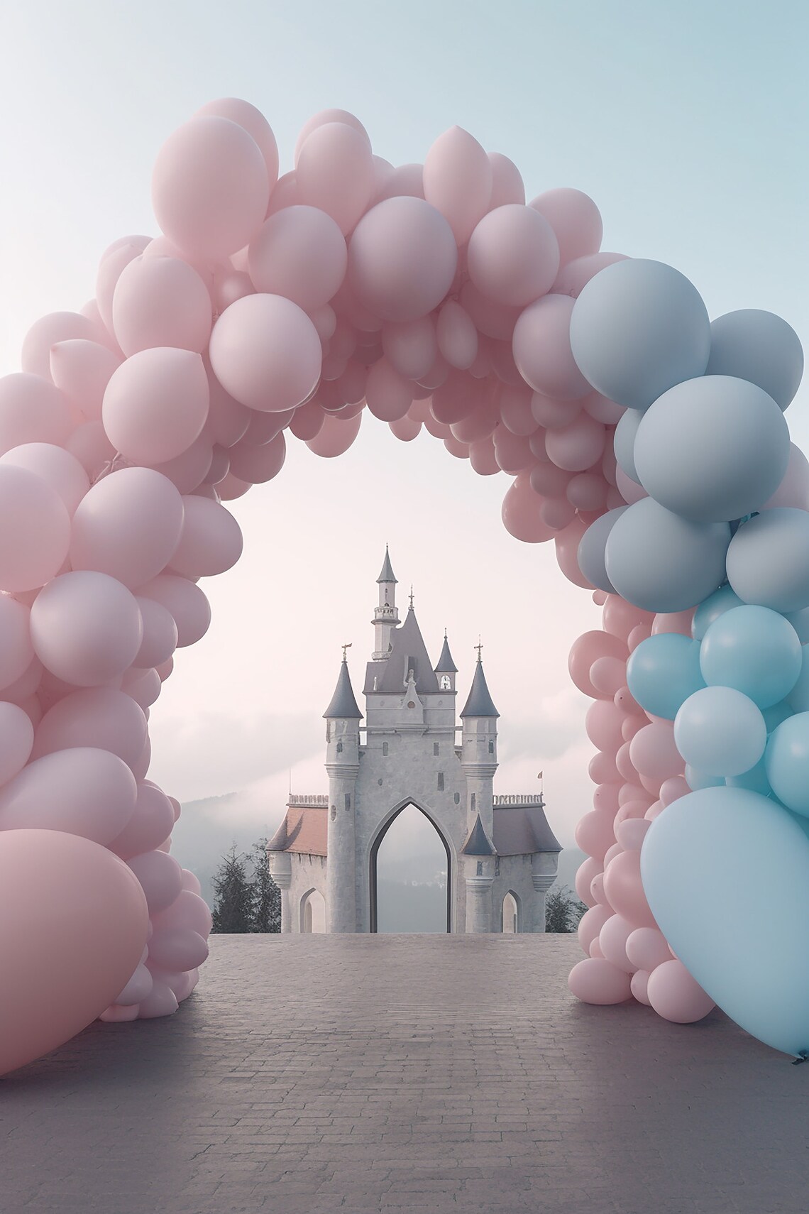 18 Ballon Arch and Castle Digital Background, Photo Manipulation ,kids ...