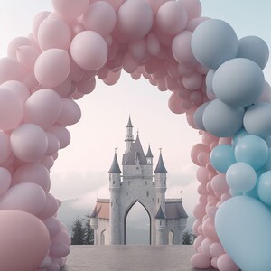18 Ballon Arch and Castle Digital Background, Photo Manipulation ,kids ...