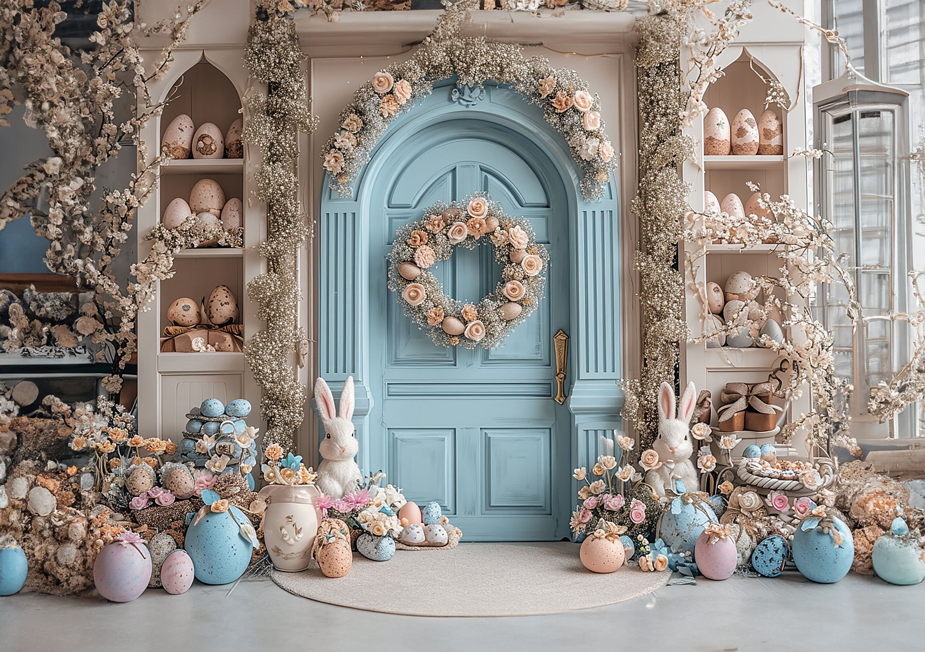 5 Easter Door Digital Backdrops, Easter Photo Props, Spring Photo ...