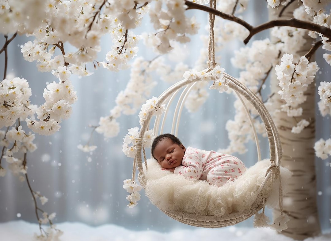 3 Newborn Digital Swing White Background, White Sitter, Newborn Digital ...