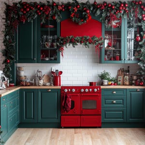 5 Beautiful Digital Christmas Kitchen for Family Photoshoot, Children ...