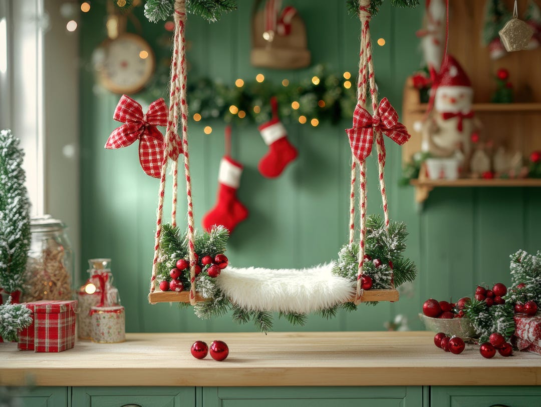 4 Digital Cozy Christmas Swings for Newborn Photography , Christmas ...