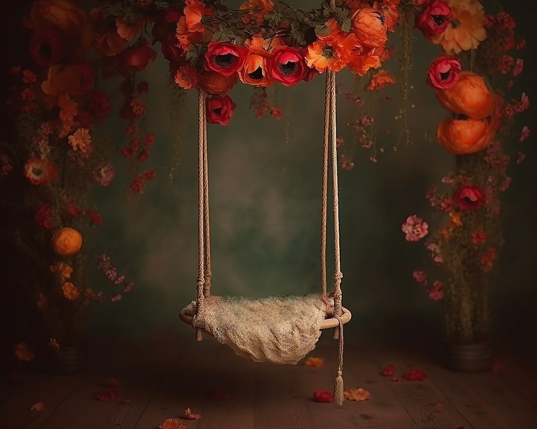 Newborn Digital Swing Background, Hanging Newborn Digital Backdrop ...
