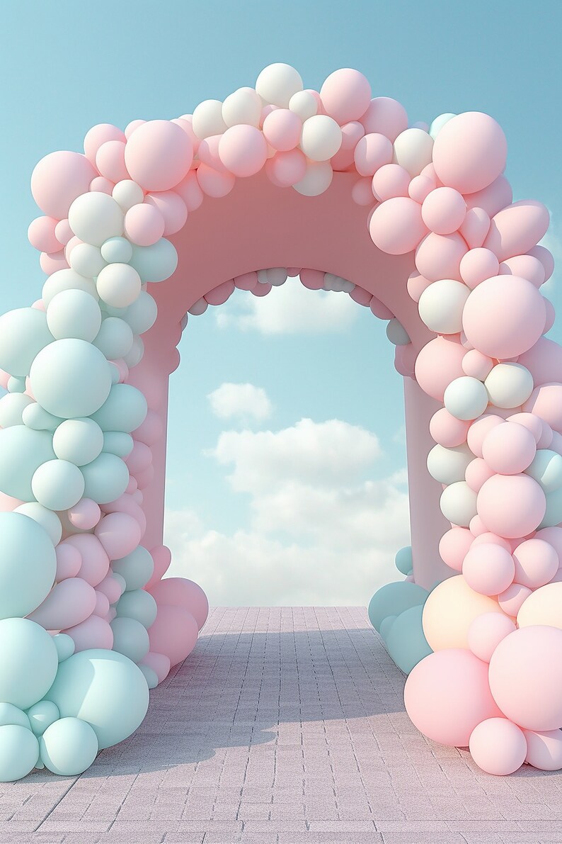 22 Surreal Elegant Pastel Color Ballon Arch Photo Prop Kids - Etsy