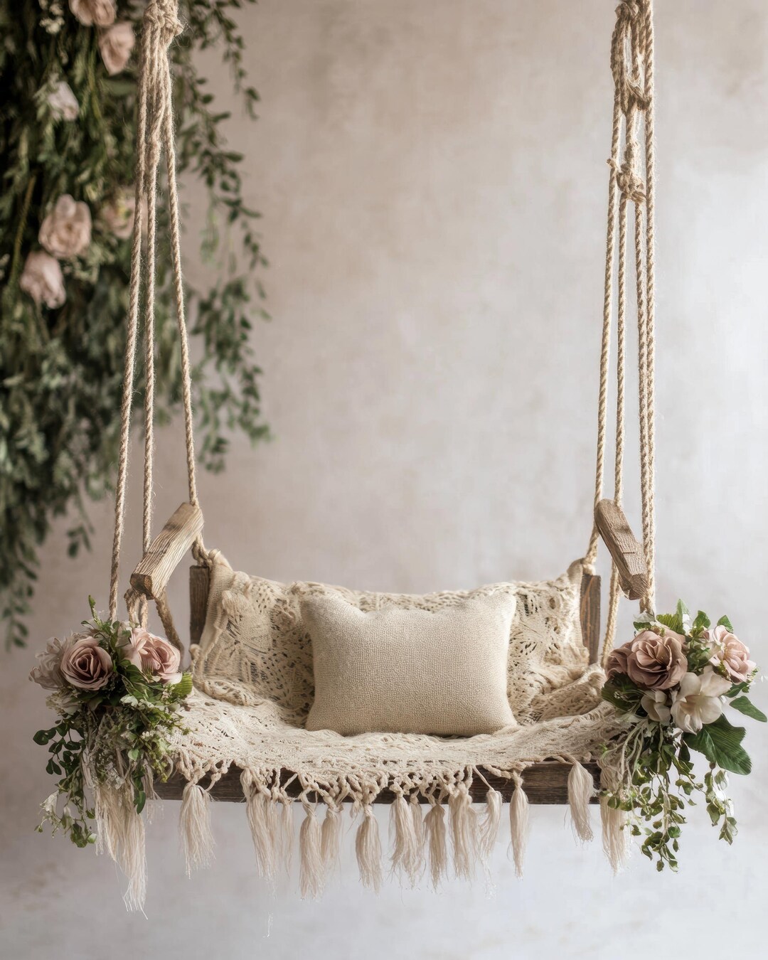 Newborn Digital Swing in Boho Style, Vertical Format, Newborn Digital ...