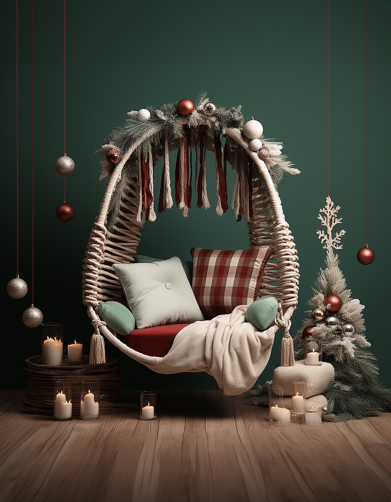 5 Christmas Digital Swing Backdrop for Newborn Photography,newborn ...