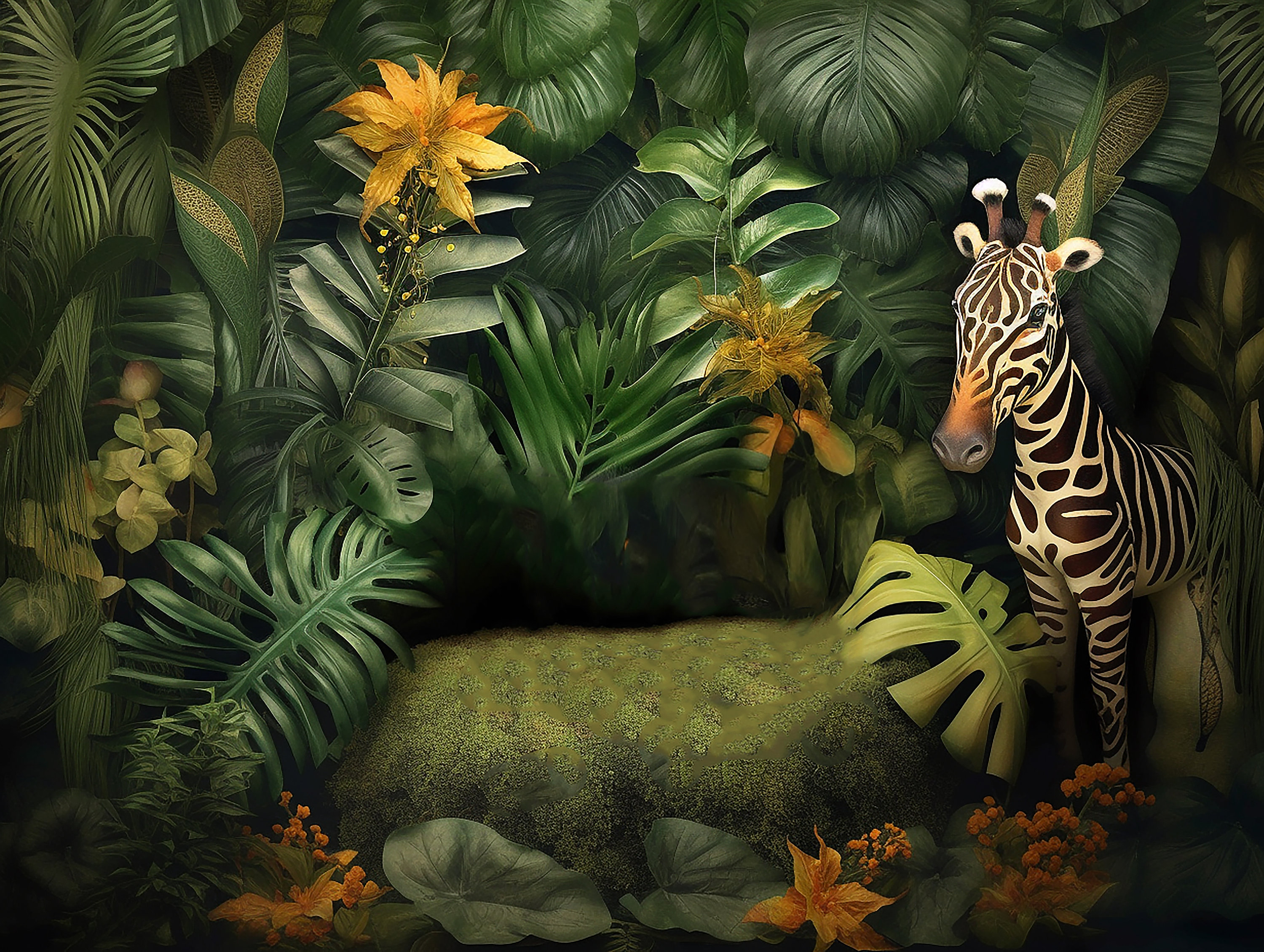 3 Newborn Digital Jungle Backgrounds, Jungle Baby Boy Digital Backdrop ...