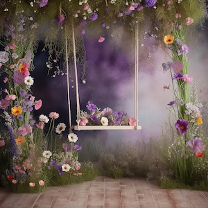 11 Branch Swing Digital Background, Newborn Baby Swing, Dark Brown ...