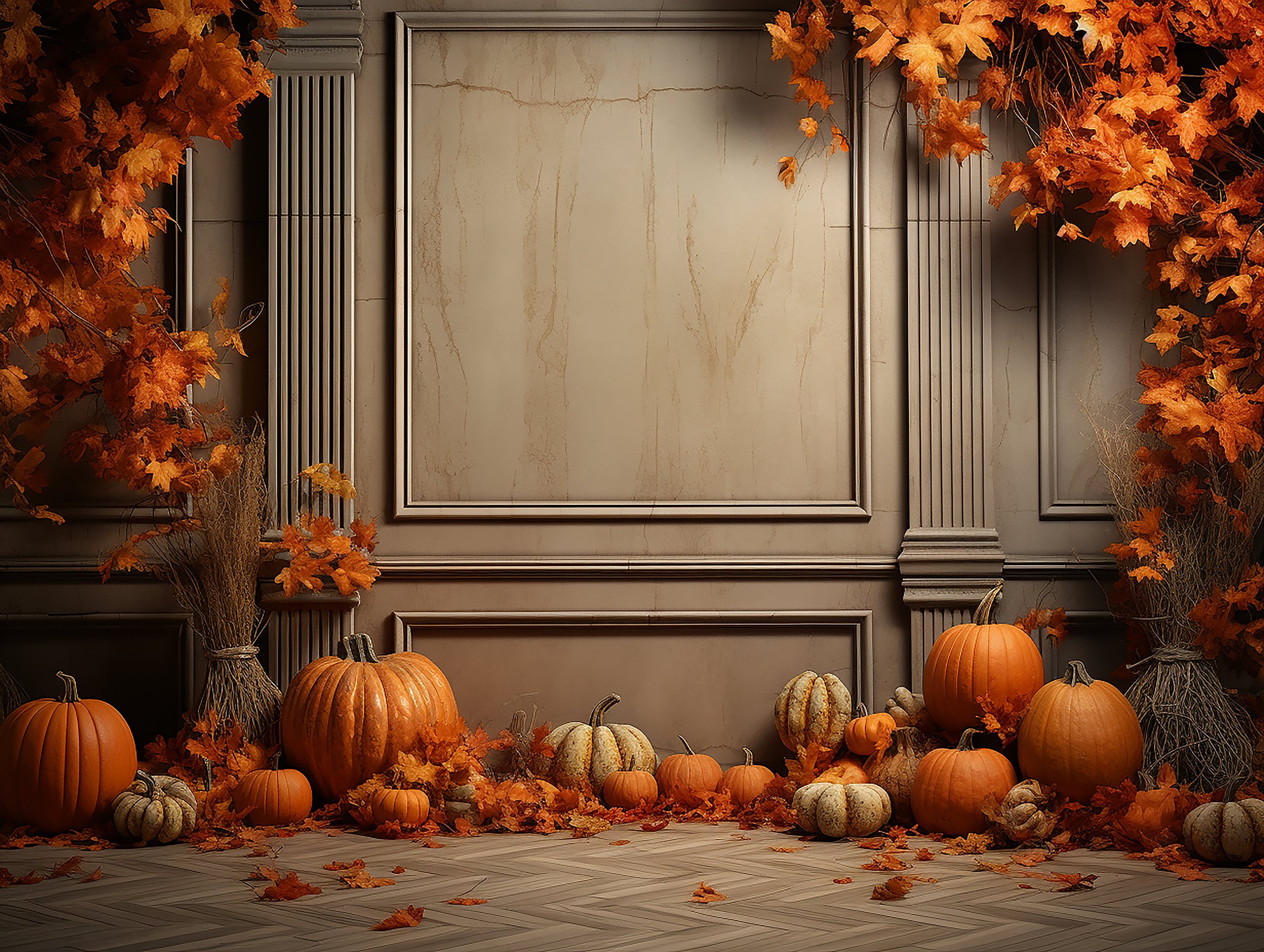 5 Fall Pumpkin Backdrop, Fall Photo Backdrop, Autumn Room Backdrop ...