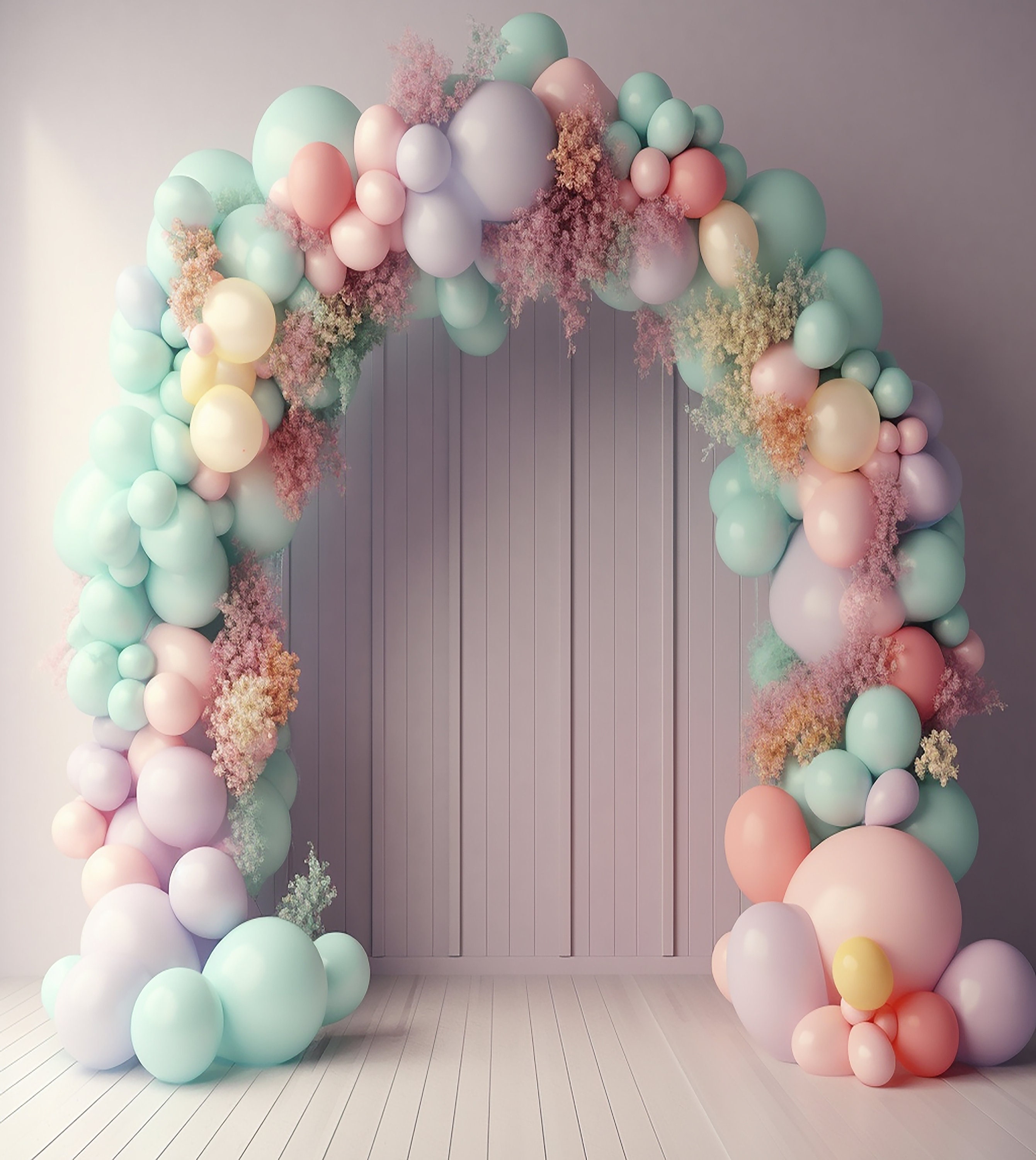 24 Pastel Balloon Arch Digital Backdrops, Photo Overlays,photoshop ...