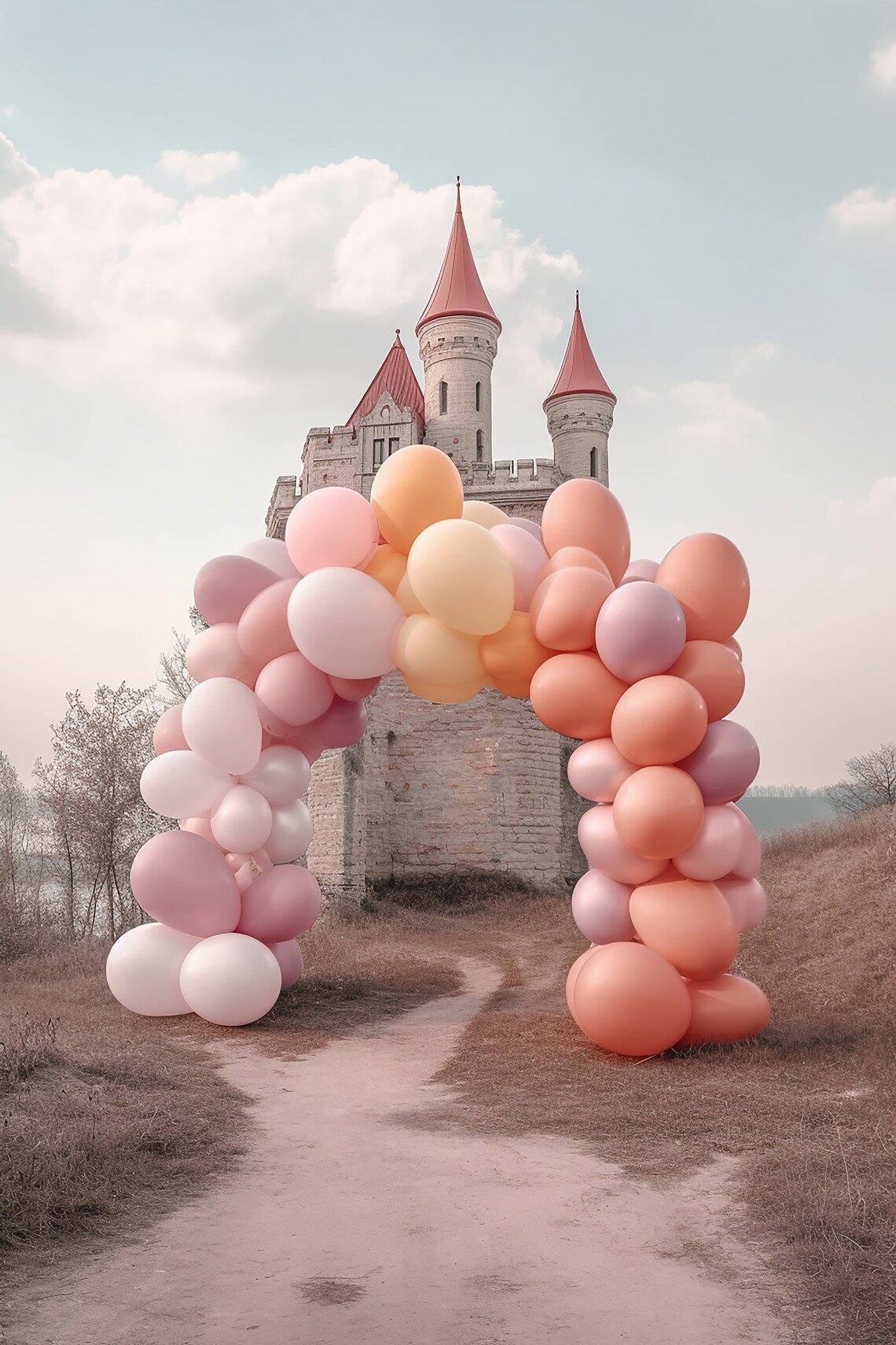 18 Ballon Arch and Castle Digital Background, Photo Manipulation ,kids ...