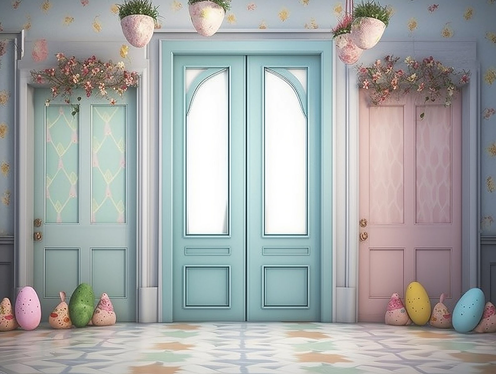 22 Easter Door Digital Backdrops, Easter Photo Props, Spring Photo ...