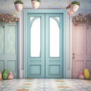 22 Easter Door Digital Backdrops, Easter Photo Props, Spring Photo ...