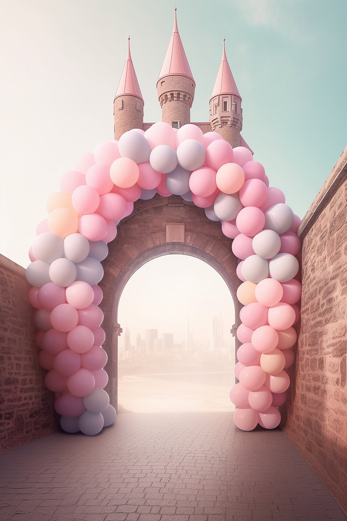 18 Ballon Arch and Castle Digital Background, Photo Manipulation ,kids ...