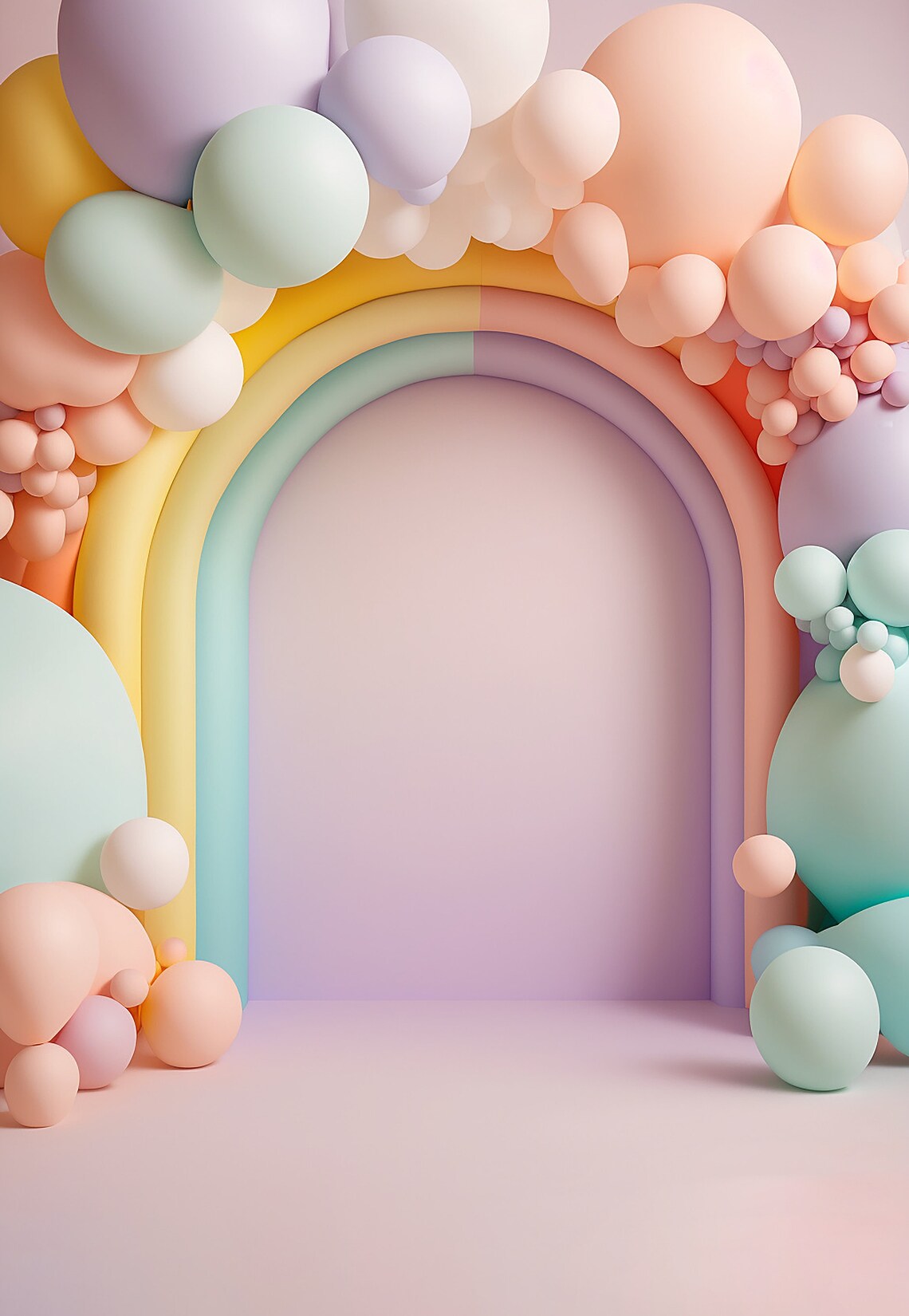 Pastel Balloon Arch Digital Backdrops, Kids and Maternity Photo ...