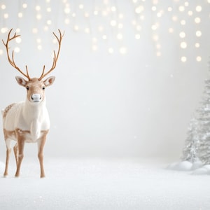 Reindeer Backdrop for Christmas Photos, Winter Backdrop , Reindeer ...