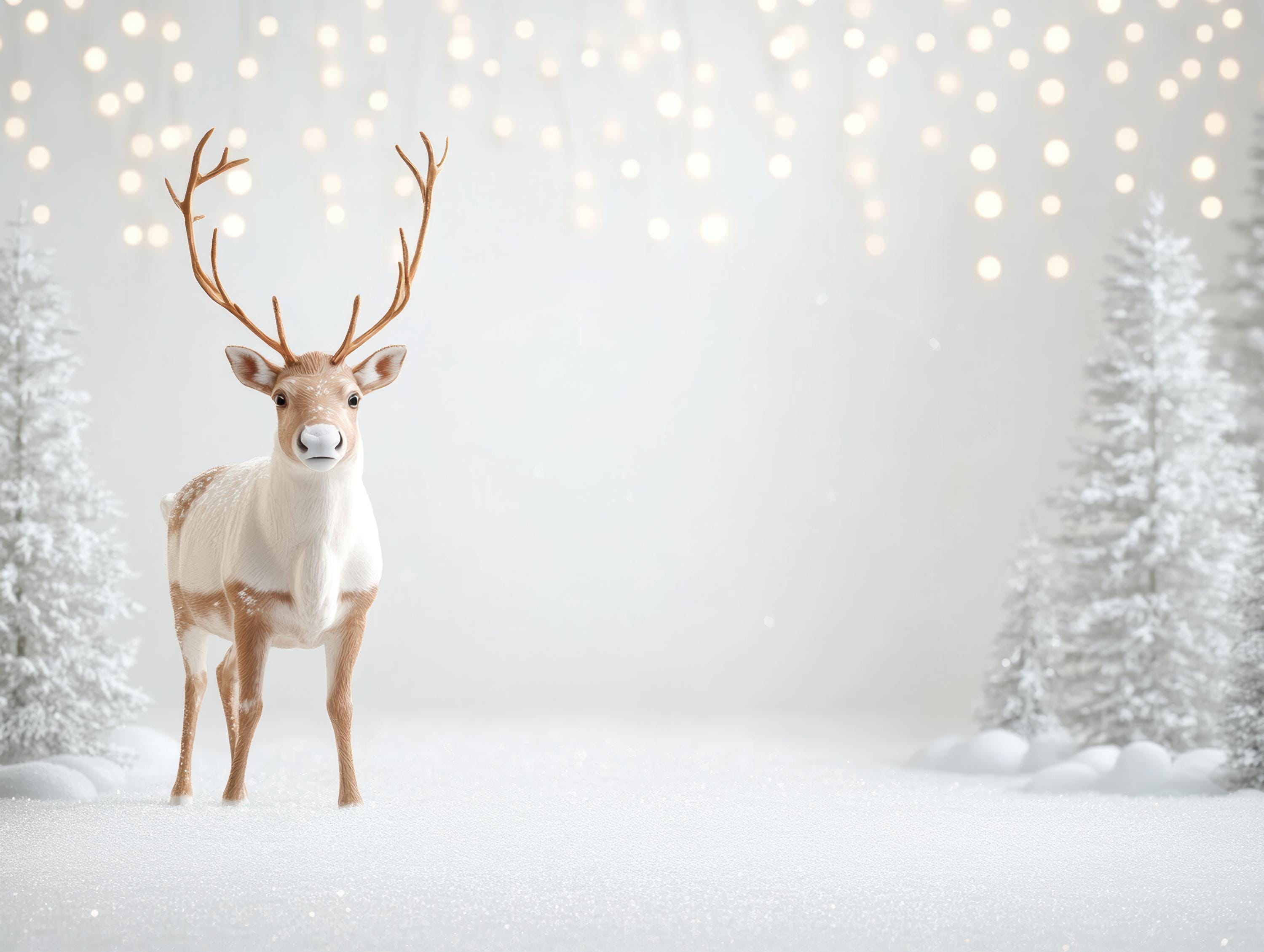 Reindeer Backdrop for Christmas Photos, Winter Backdrop , Reindeer ...