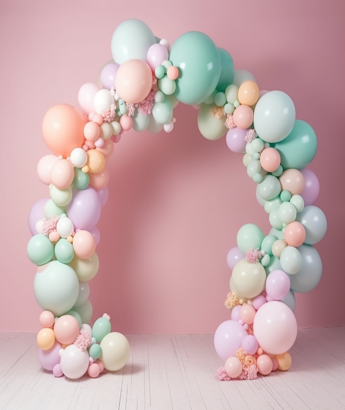 24 Pastel Balloon Arch Digital Backdrops, Photo Overlays,photoshop ...