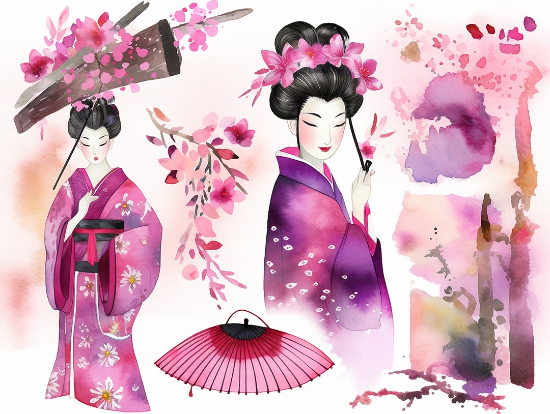 30 y más imágenes prediseñadas de Geisha japonesa JPG de alta calidad ...