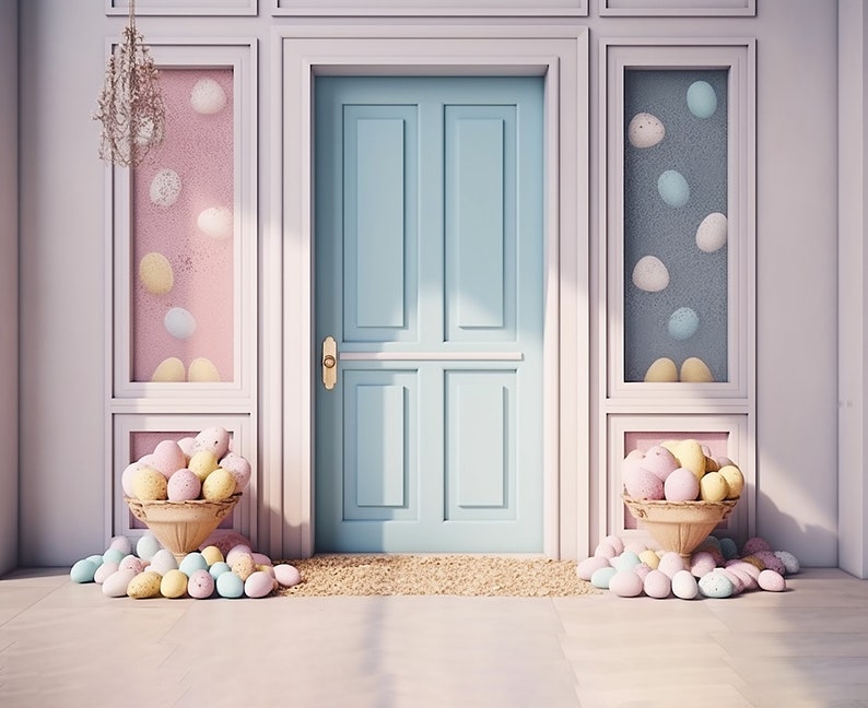 22 Easter Door Digital Backdrops, Easter Photo Props, Spring Photo ...