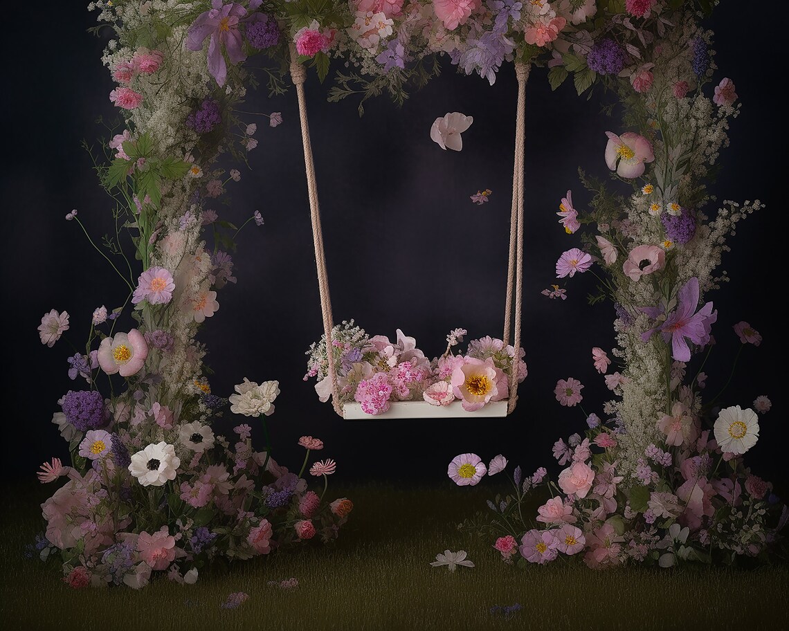 11 Branch Swing Digital Background, Newborn Baby Swing, Dark Brown ...