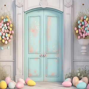 22 Easter Door Digital Backdrops, Easter Photo Props, Spring Photo ...