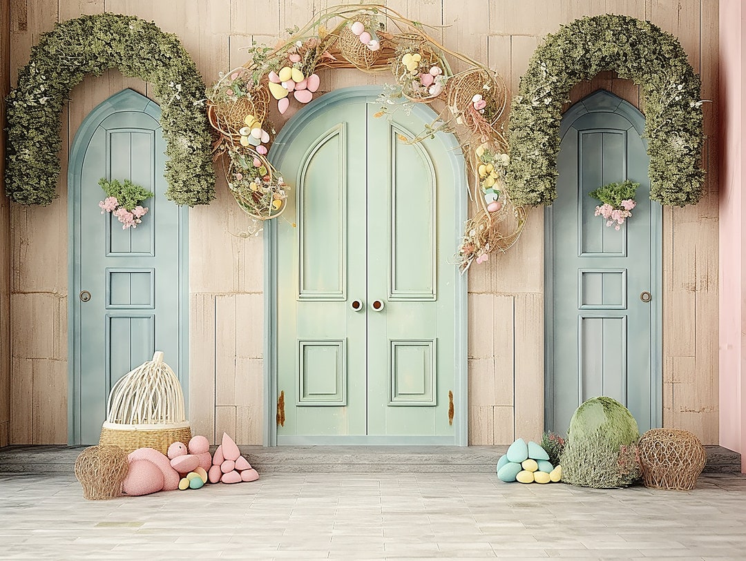 22 Easter Door Digital Backdrops, Easter Photo Props, Spring Photo ...