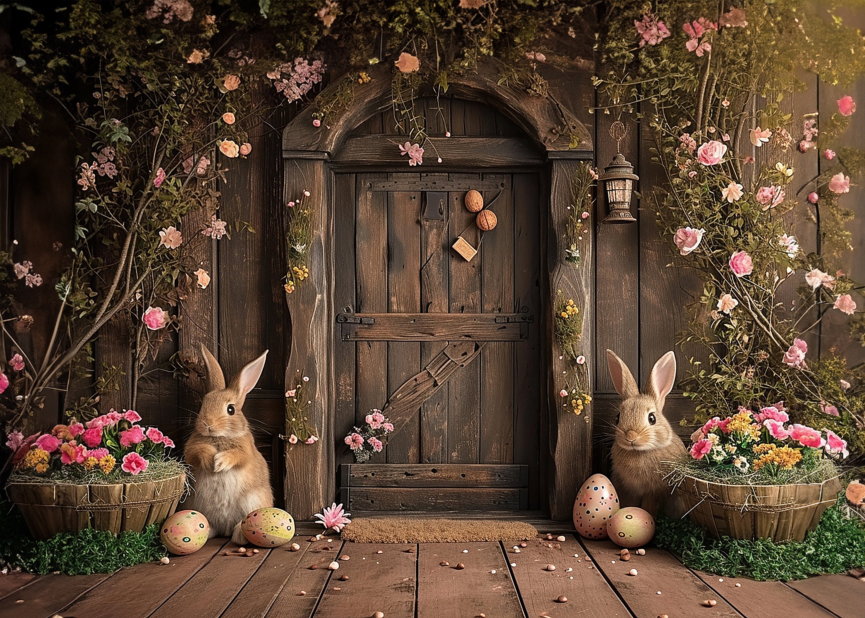5 Easter Door Digital Backdrops, Easter Photo Props, Spring Photo ...