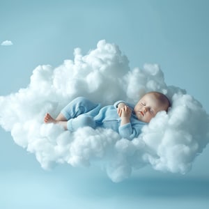 5 Cloud Digital Backdrops for Newborn , Photoshop Overlay, Newborn ...