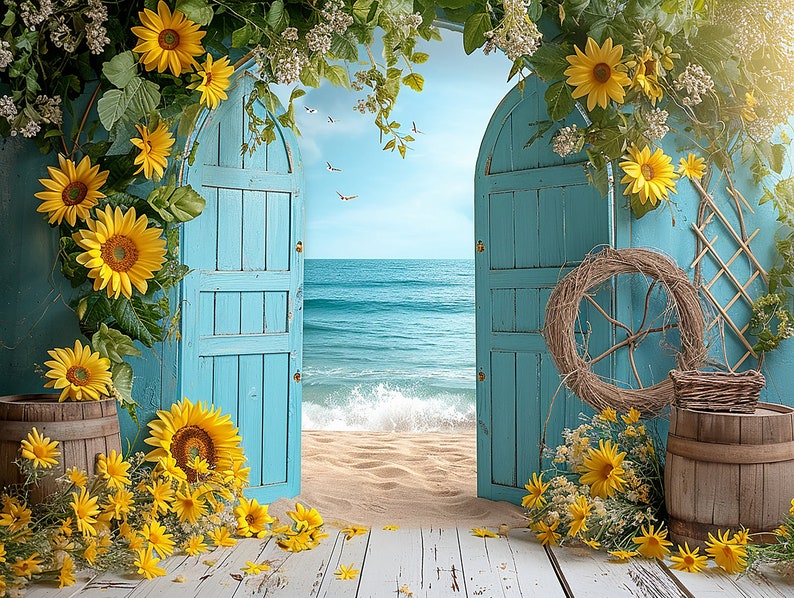 4 Summer Digital Backdrop for Kids, Child Photography, Surf Backdrop ...