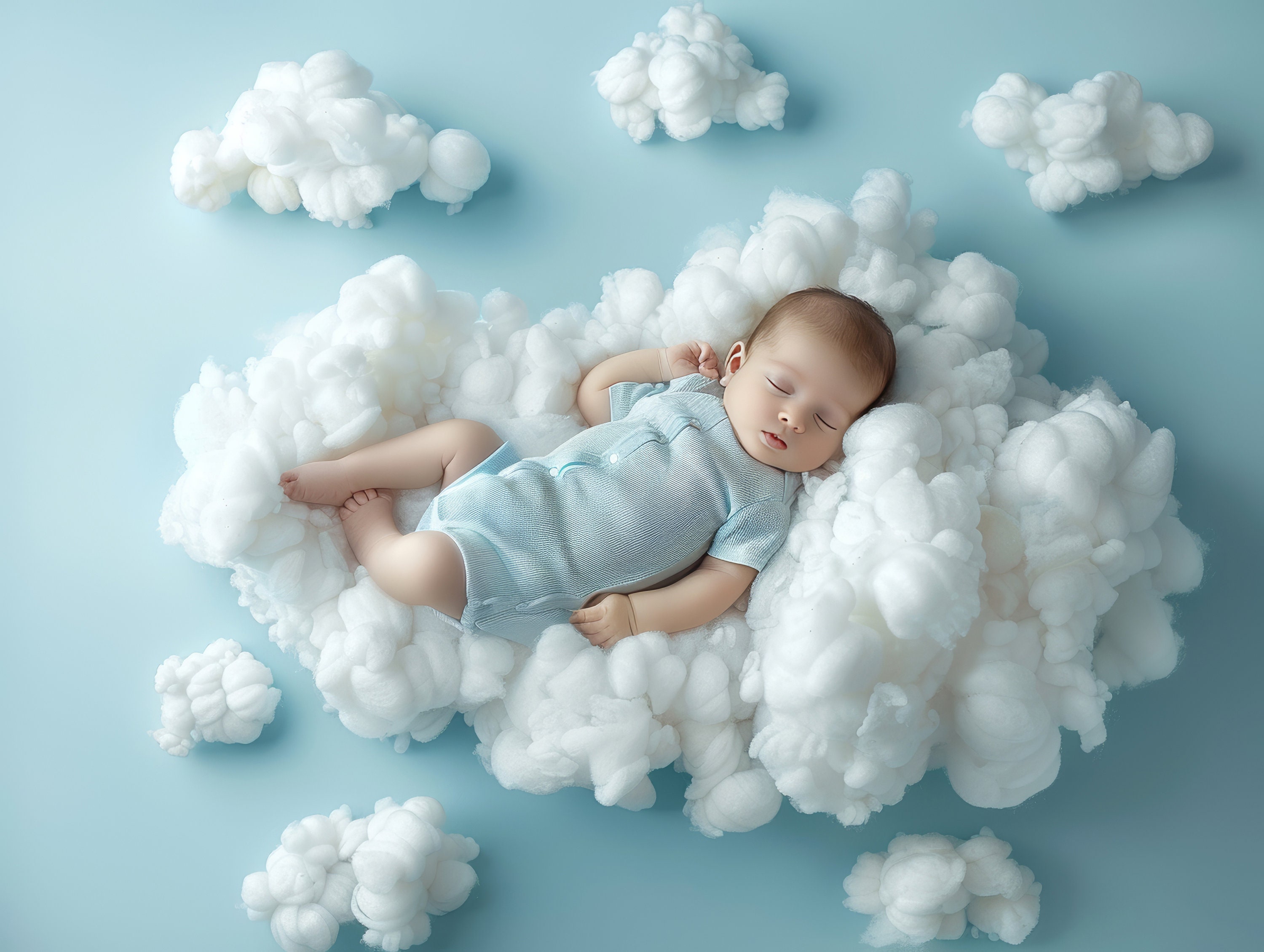 5 Cloud Digital Backdrops for Newborn , Photoshop Overlay, Newborn ...