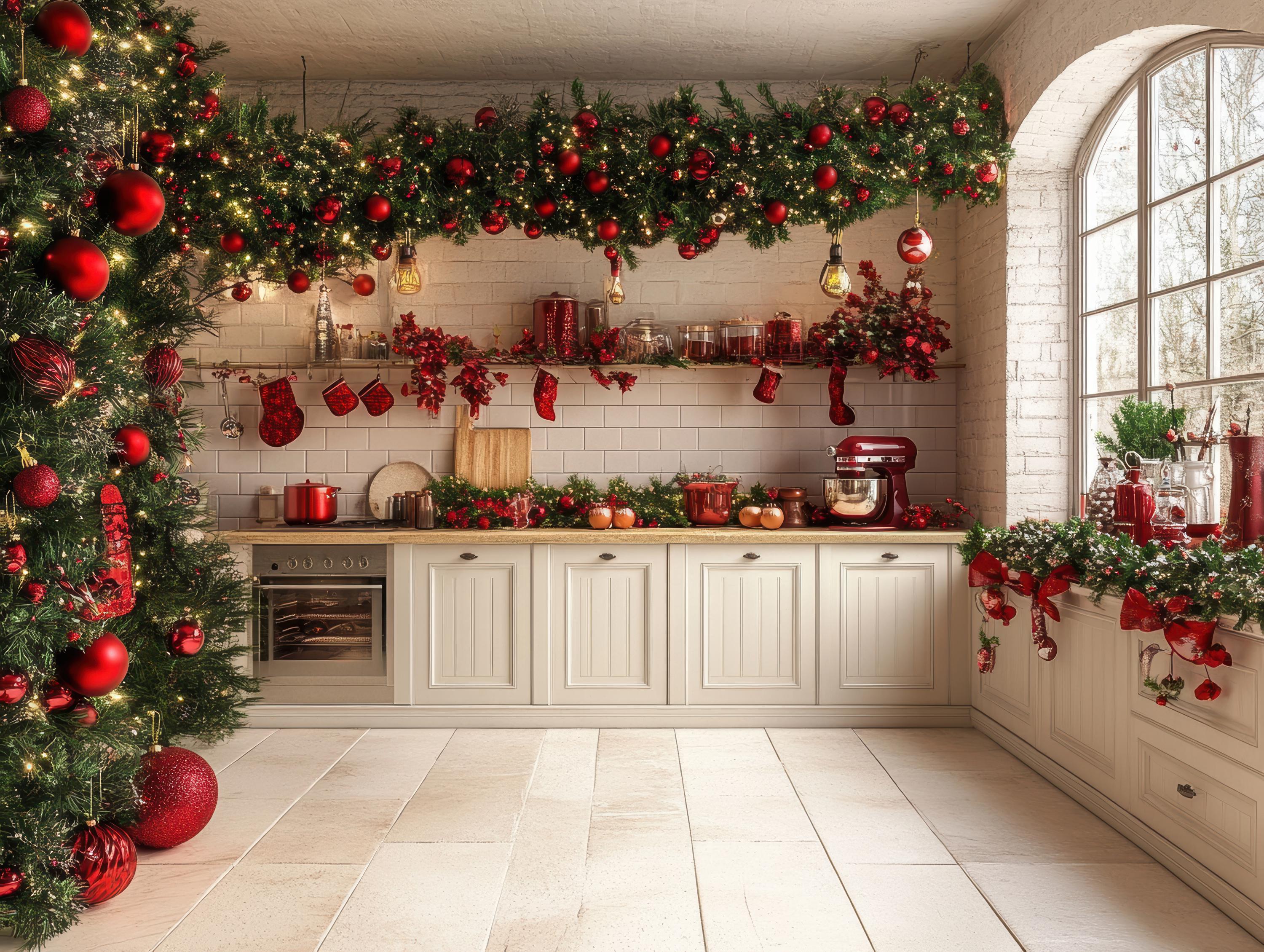 5 Beautiful Digital Christmas Kitchen for Family Photoshoot, Children ...