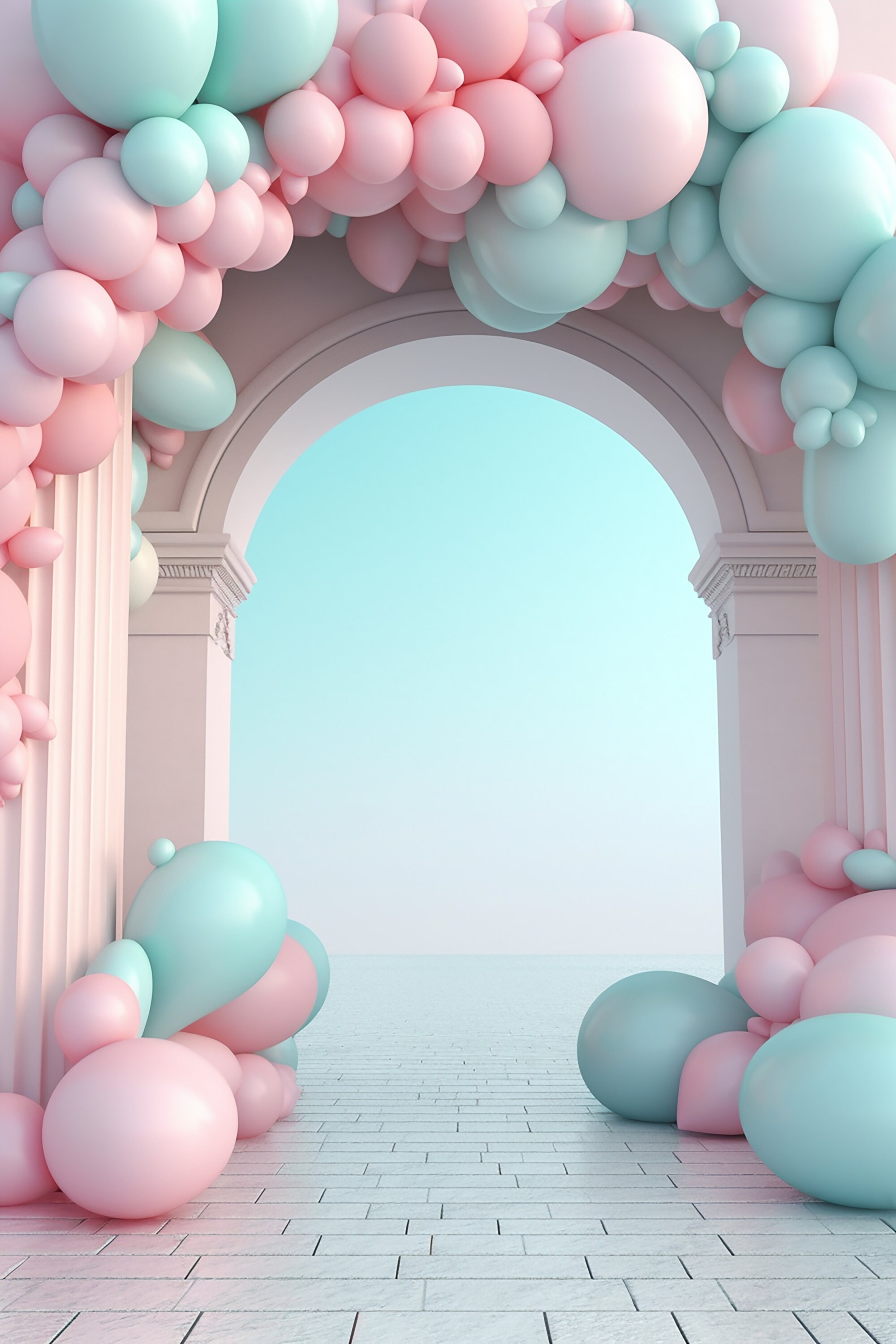 22 Surreal Elegant Pastel Color Ballon Arch Photo Prop Kids - Etsy
