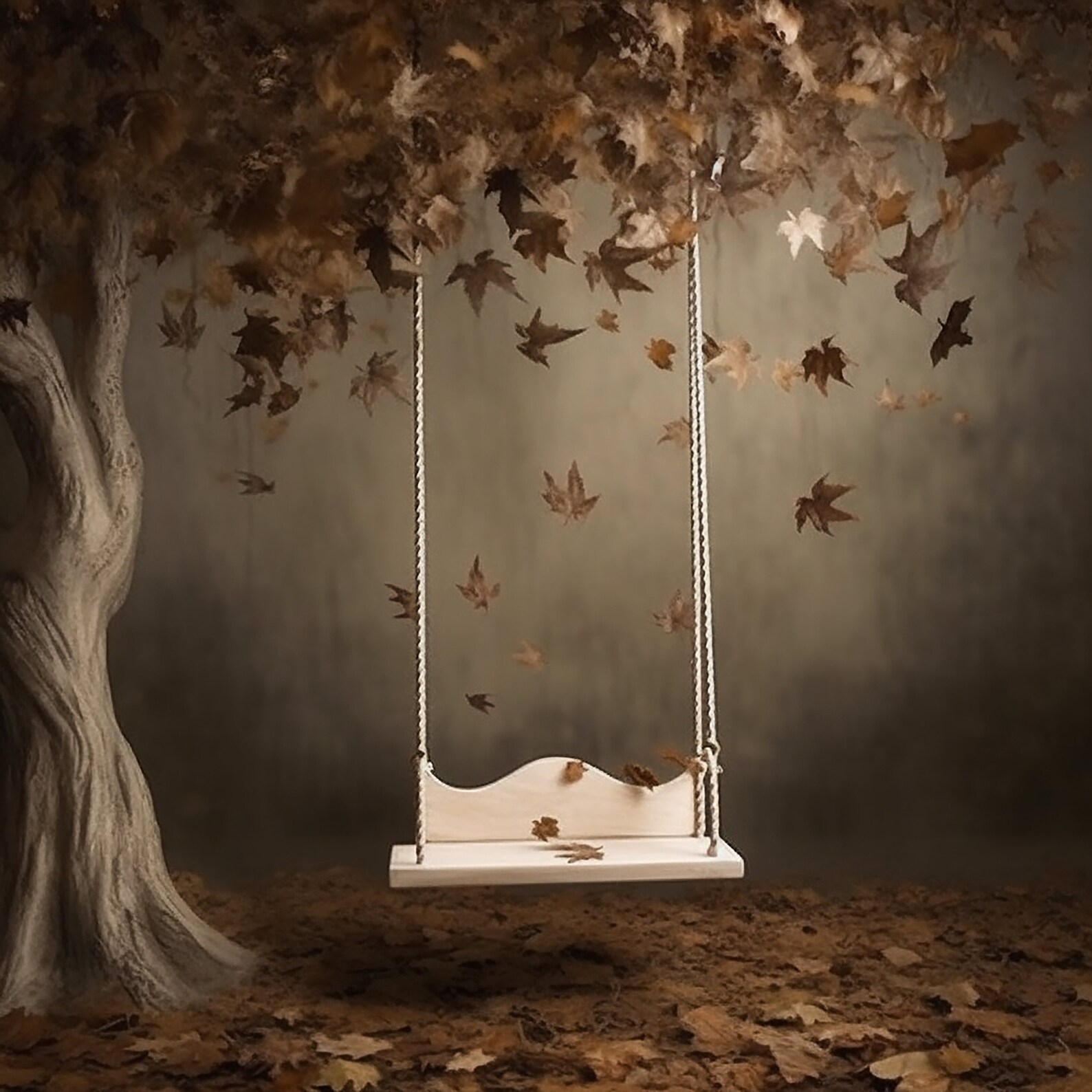 11 Branch Swing Digital Background, Newborn Baby Swing, Dark Brown ...