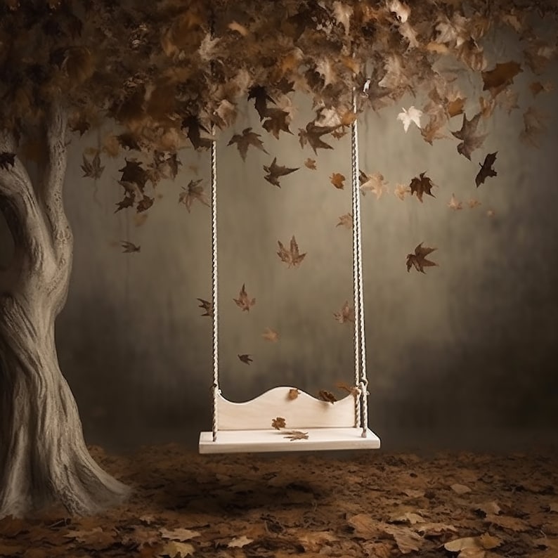 11 Branch Swing Digital Background, Newborn Baby Swing, Dark Brown ...