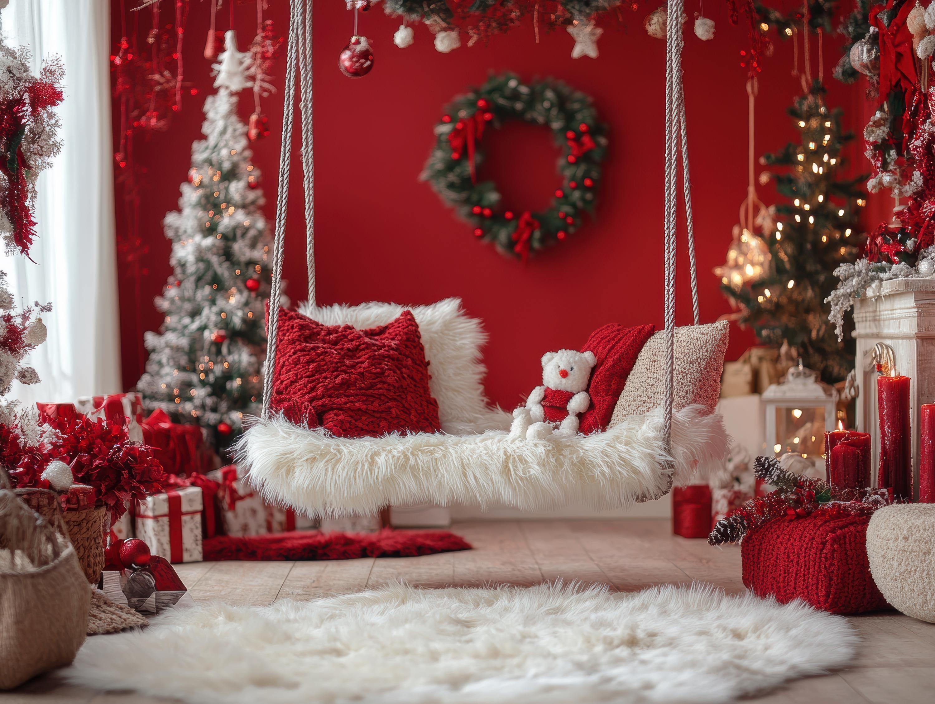 5 Beautiful Digital Christmas Swings for Newborn Photography, Children ...