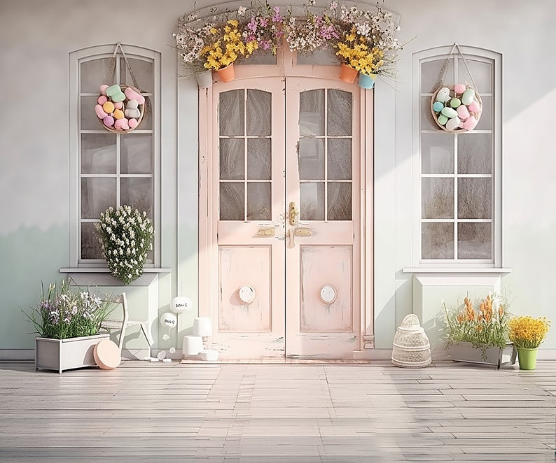 22 Easter Door Digital Backdrops, Easter Photo Props, Spring Photo ...