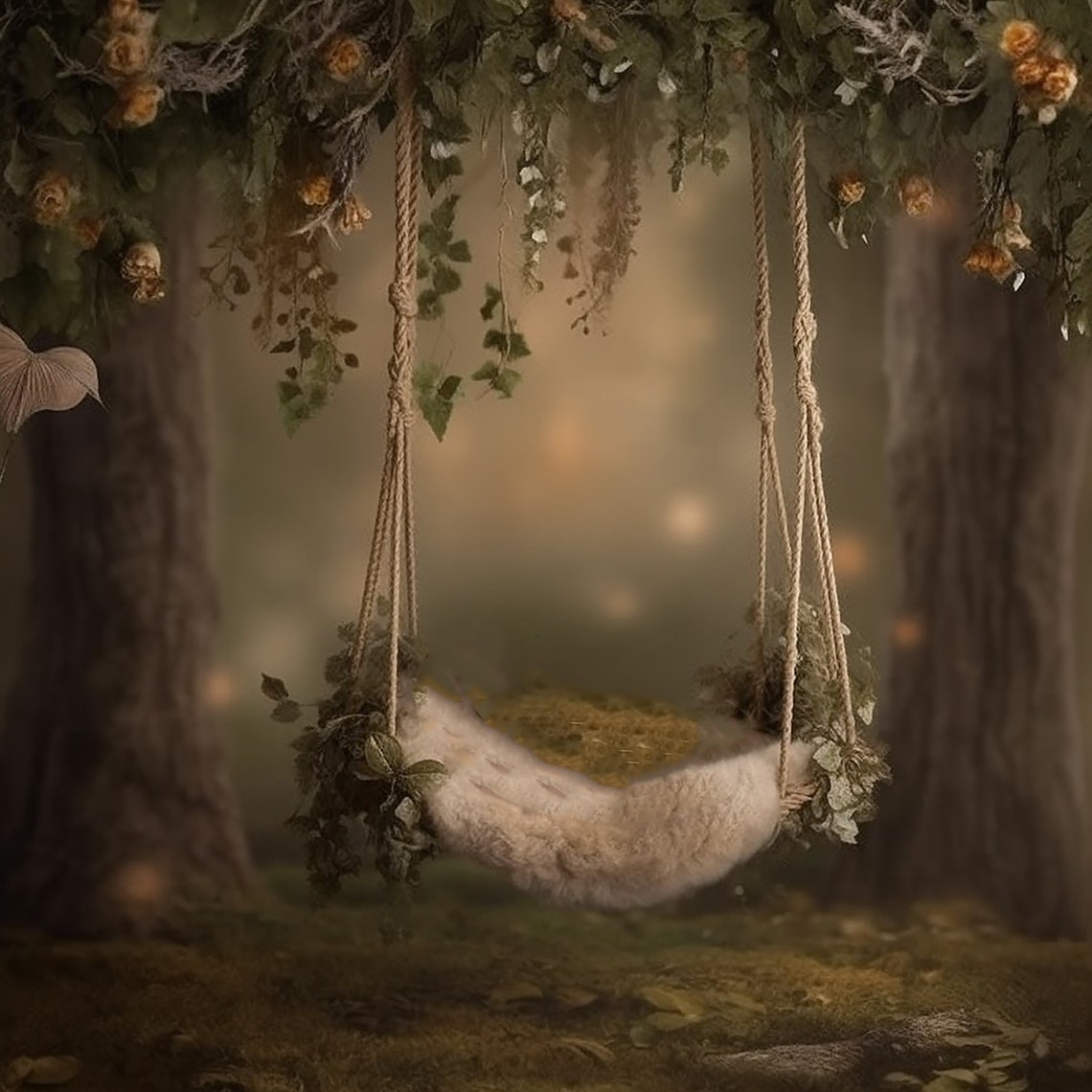 11 Branch Swing Digital Background, Newborn Baby Swing, Dark Brown ...