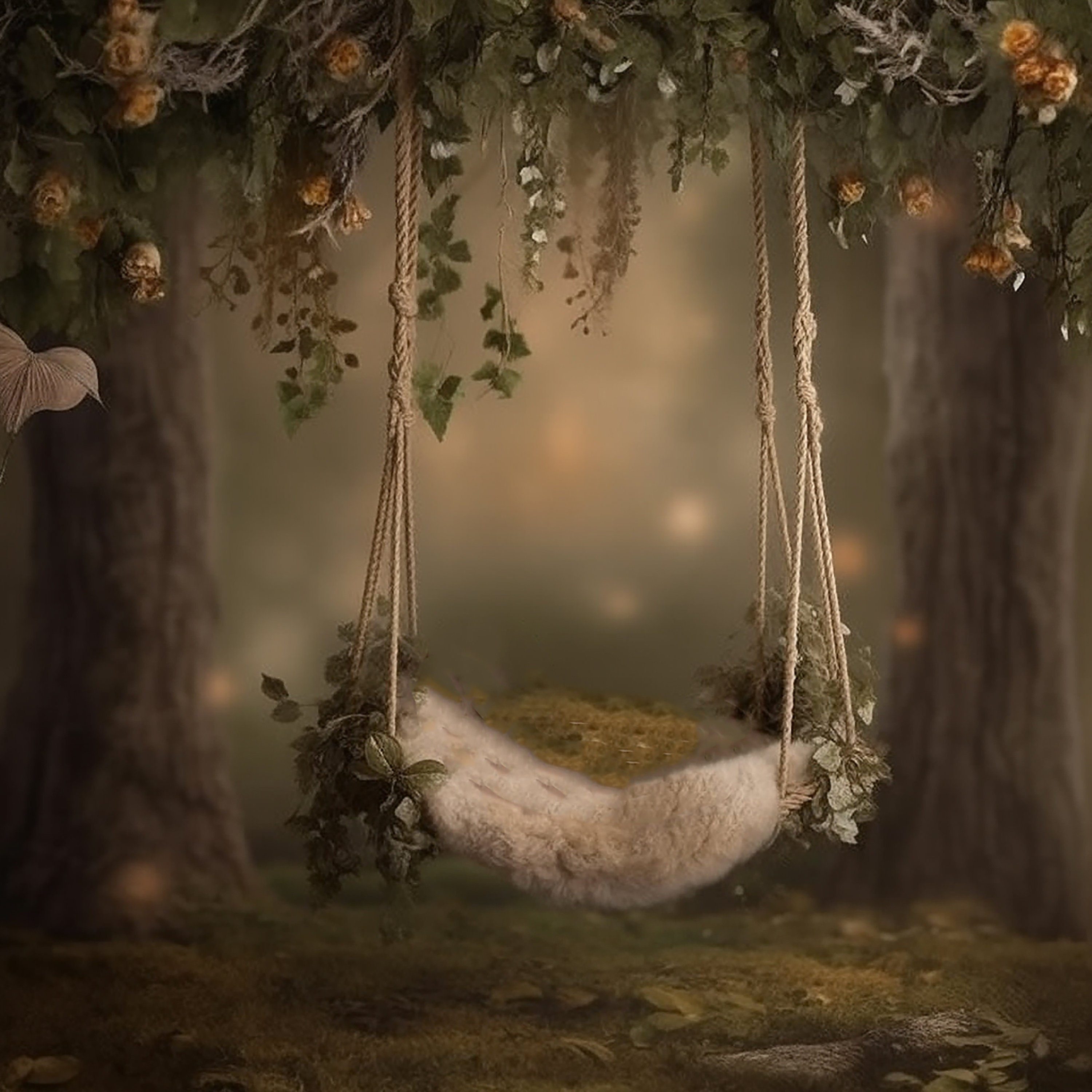 11 Branch Swing Digital Background, Newborn Baby Swing, Dark Brown ...
