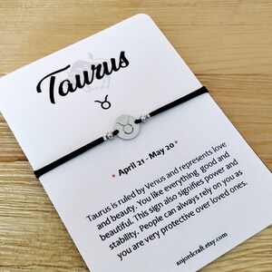 Taurus Zodiac Sign Bracelet, Zodiac Bracelet, Taurus Bracelet, Birth ...