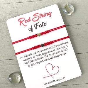 Red String of Fate Bracelets, Kabbalah Couple Bracelets, Good Luck ...