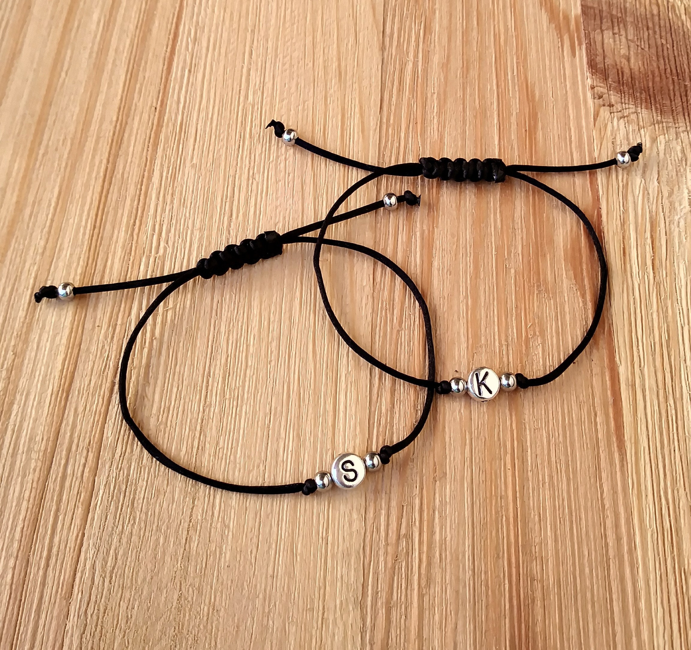 Couples Initials Bracelet, Pinky Promise Bracelet, Boyfriend Girlfriend ...