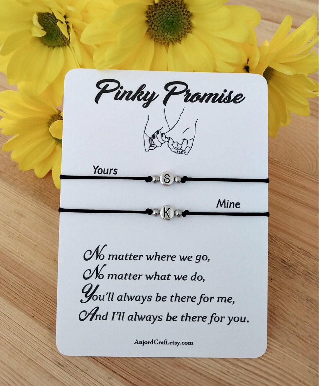 Couples Matching Bracelet, Pinky Promise Bracelet, Boyfriend Girlfriend ...