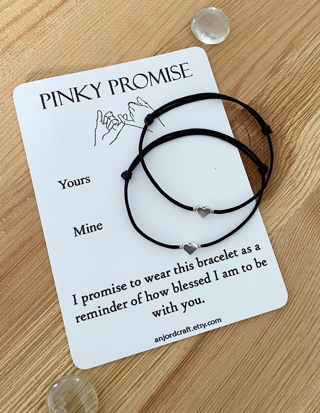 Pinky Promise Wish Bracelet, Couples Heart Bracelet, Boyfriend ...