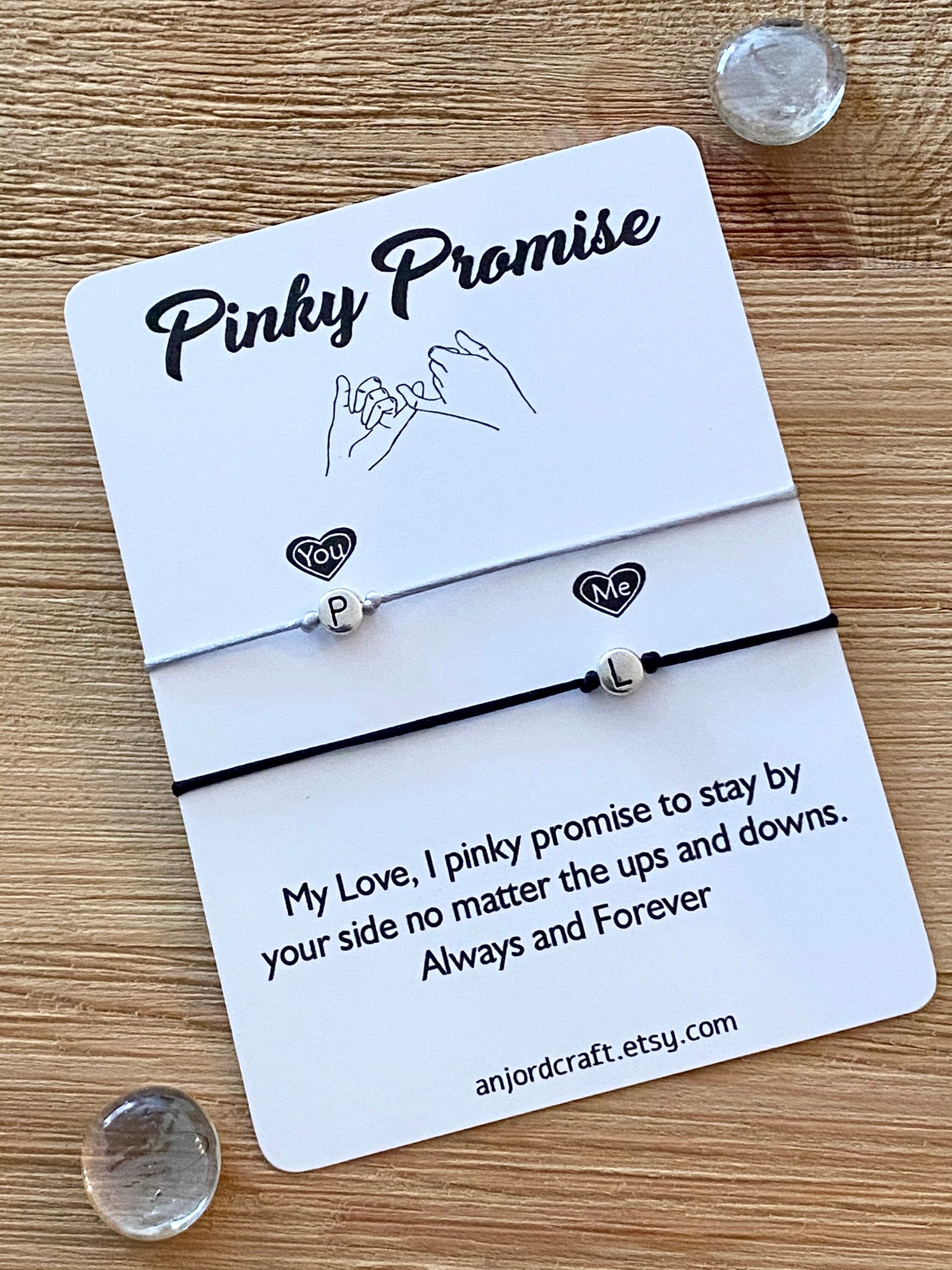 Pinky Promise Bracelet Couples Initials Bracelet Boyfriend Girlfriend Bracelet Valentines Gift His Hers Bracelet Couples Bracelet Set Etsy