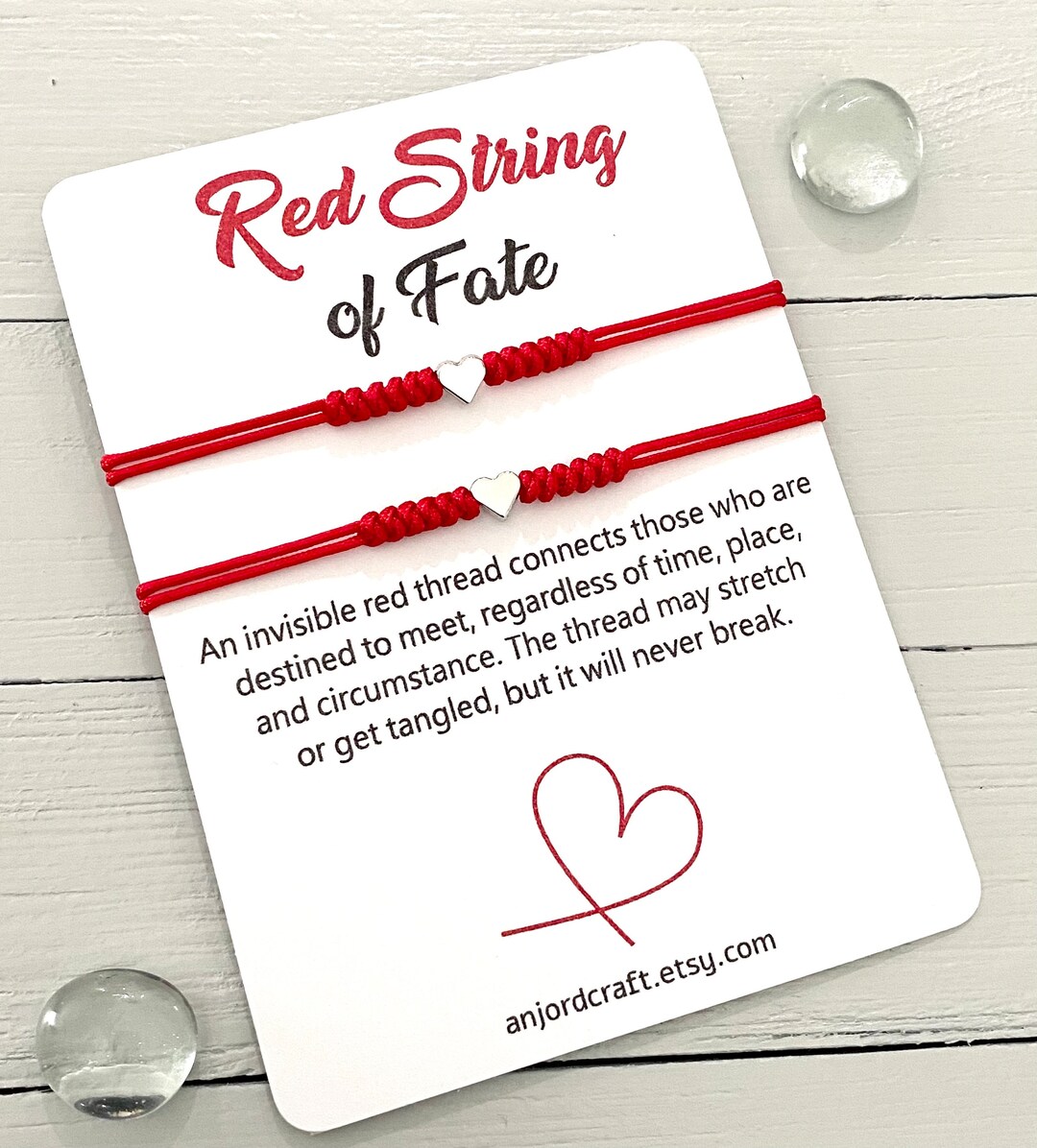 Red String of Fate Bracelets, Kabbalah Couple Bracelets, Good Luck ...