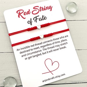 Red String of Fate Bracelets, Kabbalah Couple Bracelets, Good Luck ...