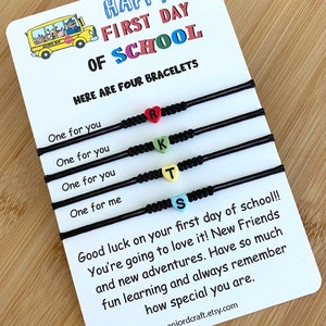 First Day of School Bracelets, Back to School Gift, Family Matching ...