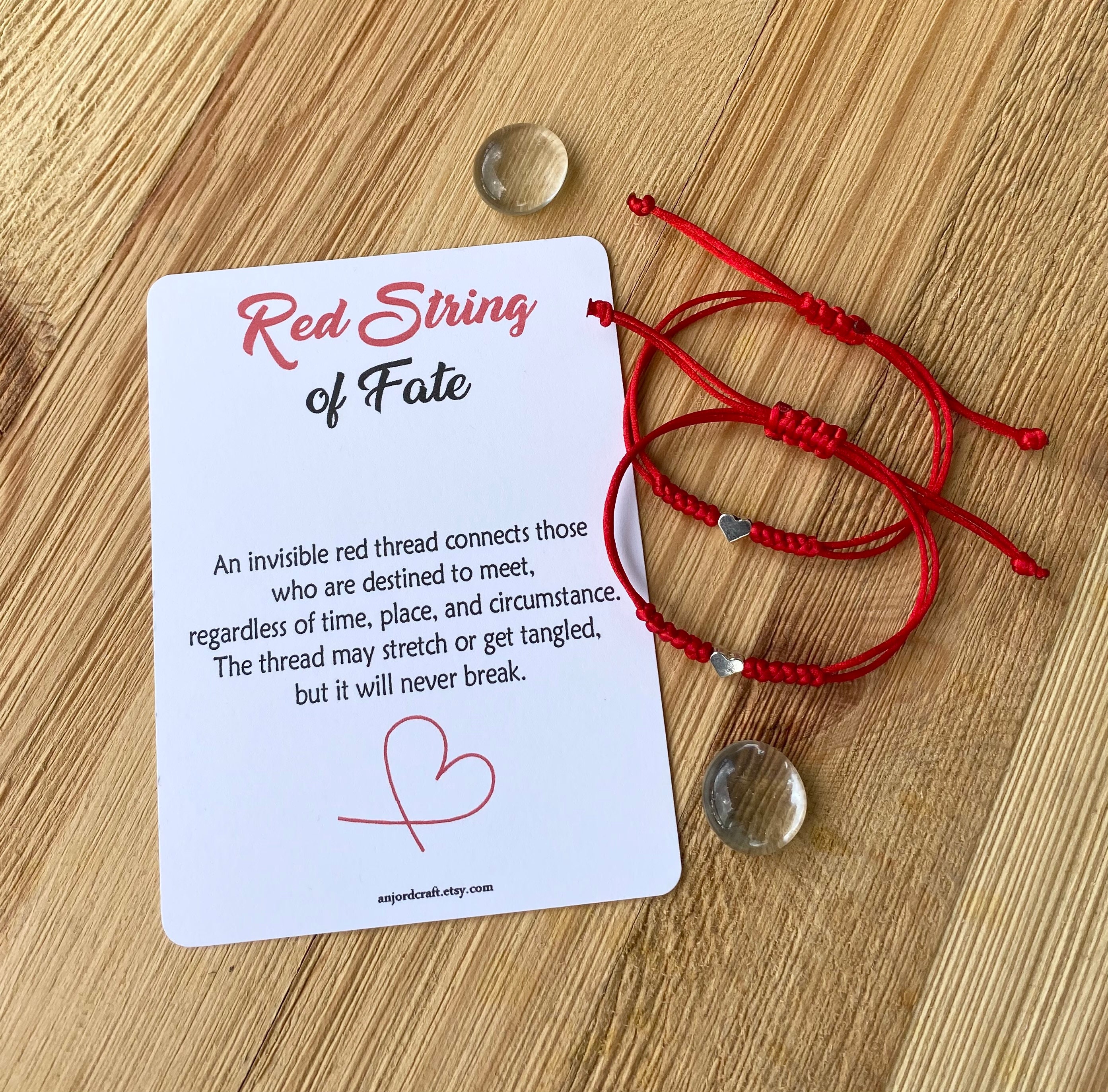 Red String of Fate Bracelets Kabbalah Couple Bracelets Good | Etsy
