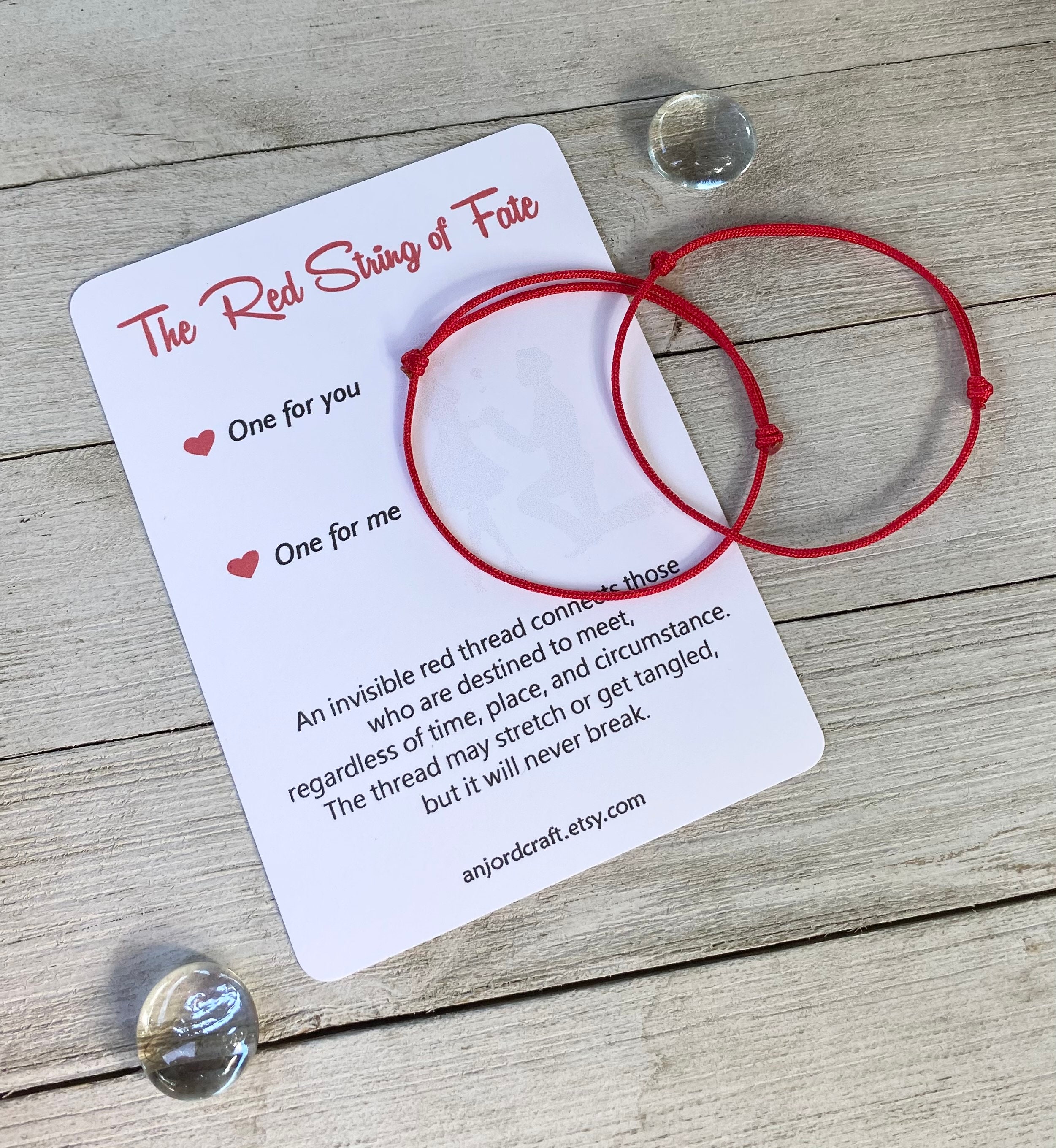 Red String of Fate Bracelets Kabbalah Couple Bracelets Good | Etsy